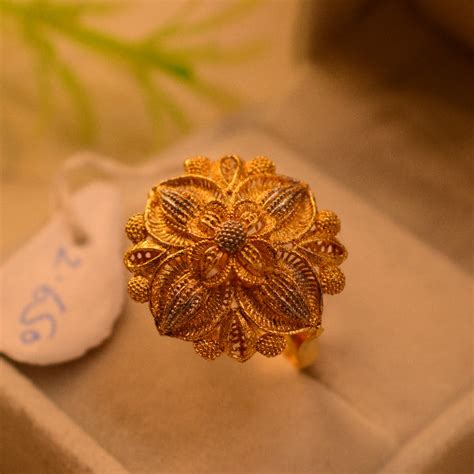 Luxury Unique Design 22k Rp 2650 Gram Gold Plated Ring For Girlswome