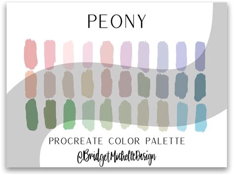 Procreate Color Palette Color Palette Color Swatches Color Chart Procreate Tool Color