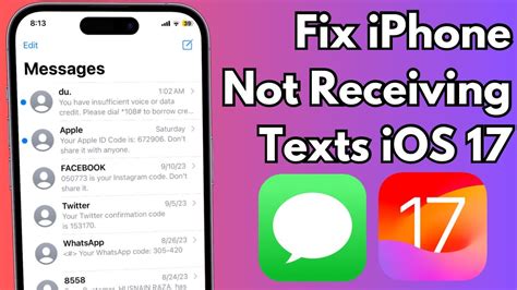 How To Fix Iphone Not Receiving Text In Ios 17 Youtube
