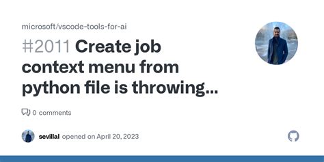 create job context menu from python file is throwing an error if the