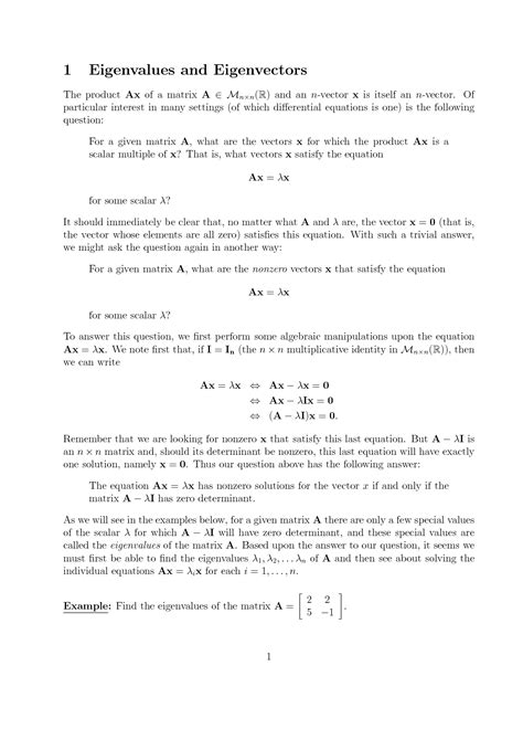 SOLUTION Eigenvalues And Eigenvectors Studypool