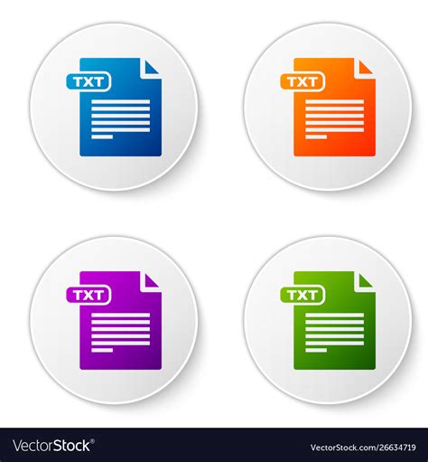 Color Txt File Document Download Button Icon Vector Image