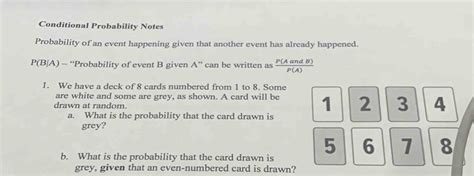 Solved Conditional Probability Notes Probability Of An Event Happening