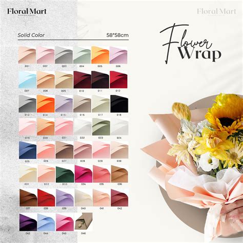 Jual Kertas Buket Bunga Solid Color 1 Warna 5 Lembar Premium Flower