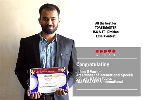 K J Somaiya Institute Of Management On Linkedin Congratulations To Jishnu R Varrier For Winning