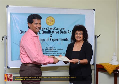 Certificate Awarding Ceremony Of Short Course On Data Analysis And Design Of Experiments 14
