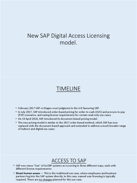 Sap New Digital Access Licensing Pdf Sap Se Internet Of Things