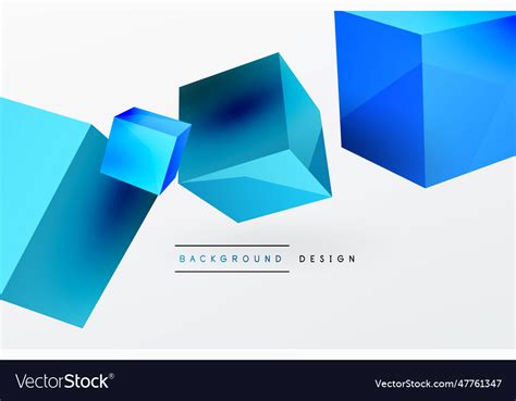 3d Abstract Background Flying Cubes Royalty Free Vector
