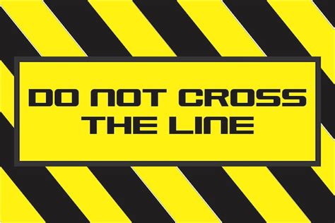 premium vector do not cross the line sign