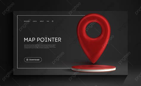red map pointer isolated on white background template download on pngtree