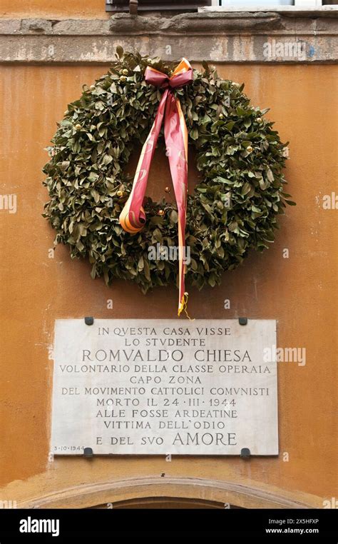 Memorial Plaque At The House Of Romualdo Chiesa Catholic Communist