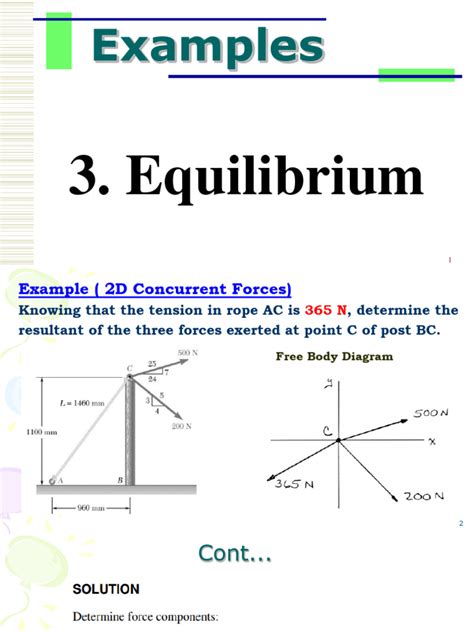 Ch 3 Equilibrium Examples Pdf Force Tension Physics
