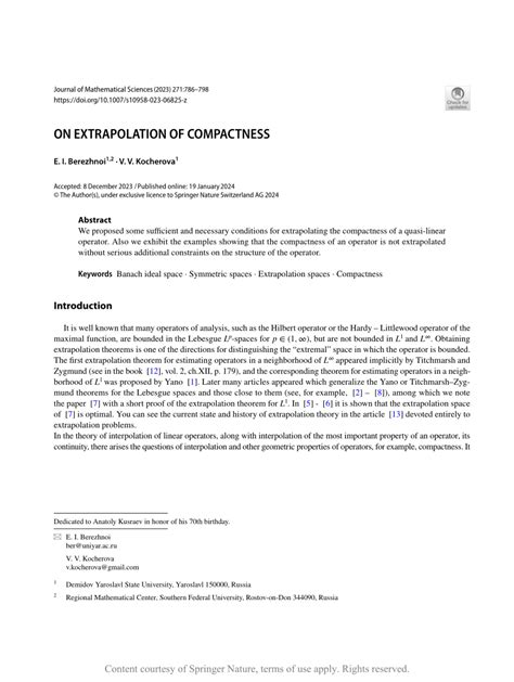 On Extrapolation Of Compactness Request Pdf