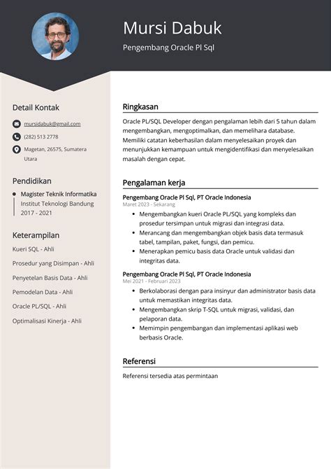 Resume Pengembang Oracle Pl Sql Deskripsi Pekerjaan Contoh And Panduan