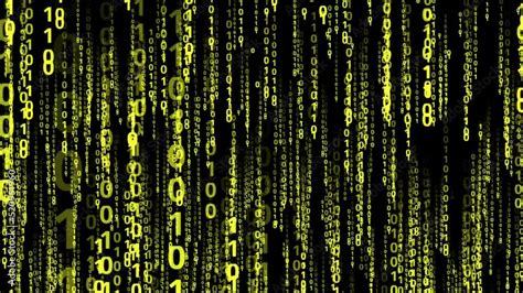 Technology Video Binary Code Matrix Rain Effect Background With Numbers Moving Downward On