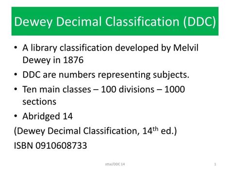 Ppt Dewey Decimal Classification Ddc Powerpoint Presentation Free