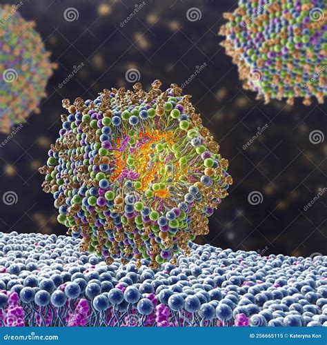 Lipid Nanoparticle MRNA Vaccine Stock Illustration CartoonDealer