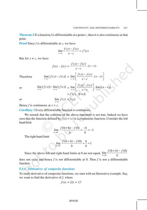 continuity and differentiability ncert book of class 12 mathematics