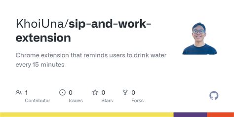 GitHub KhoiUna Sip And Work Extension Chrome Extension That Reminds Users To Drink Water