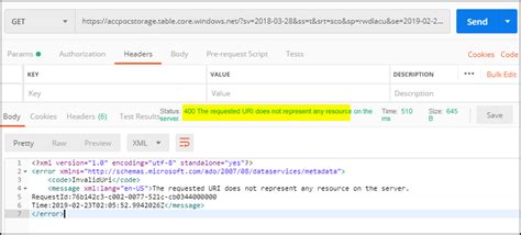 azure table storage service rest api operations using postman a