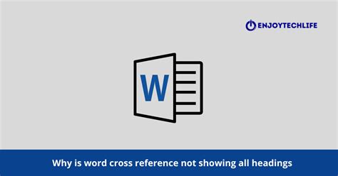 How To Fix Word Cross Reference Problem Enjoytechlife