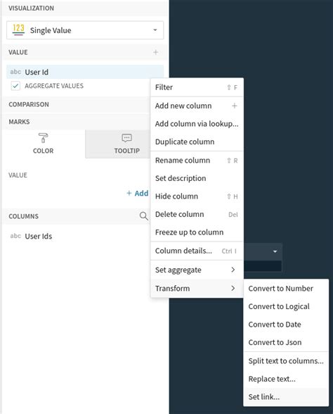 Set A Link In Single Value Visualizations Workbooks And
