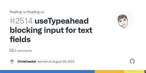 UseTypeahead Blocking Input For Text Fields Issue Floating Ui Floating Ui GitHub