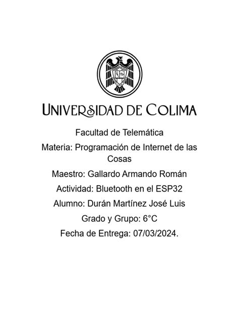 Bluetooth En El Esp32 Pdf