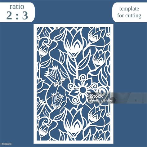 레이저 컷 웨딩 카드 템플릿 종이 투 각 인사말 카드 절단 템플릿 꽃 패턴 레이저 컷 금속 패널 벡터 일러스트 레이 션 결혼식에 대한 스톡 벡터 아트 및 기타 이미지