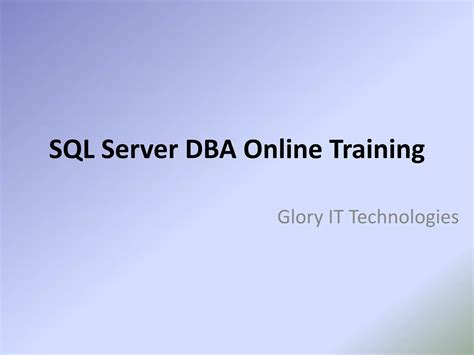 Sql Server Dba Online Training Pptx