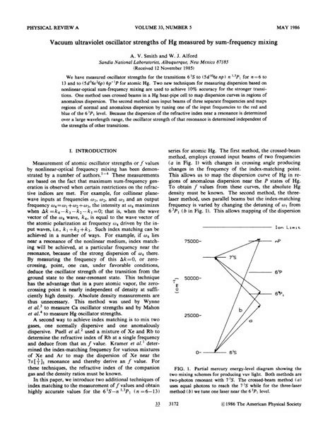 Pdf Vacuum Ultraviolet Oscillator Strengths Of Hg Measured By Sum Frequency Mixing Dokumentips