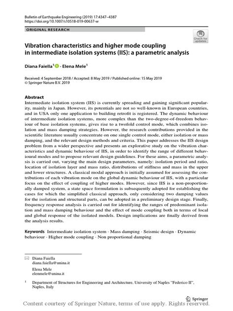 Vibration Characteristics And Higher Mode Coupling Pdf Pdf