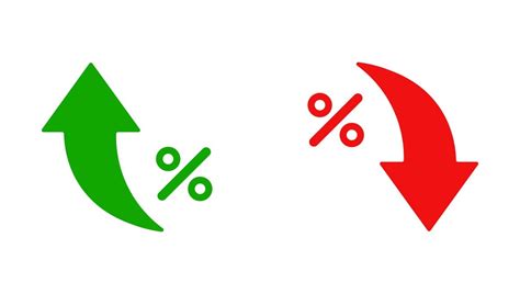 Premium Vector Percent Arrow Up And Down Flat Icon Isolated