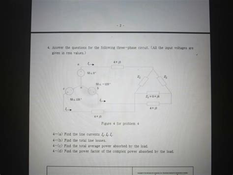 Answer The Questions For The Following Three Phase Chegg Com