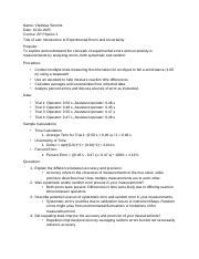 Understanding Experimental Errors And Uncertainty In Physics Course Hero