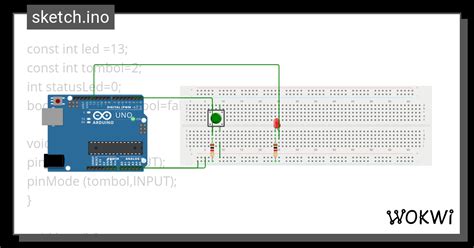 nyalakan led dengan tombol wokwi esp32 stm32 arduino simulator