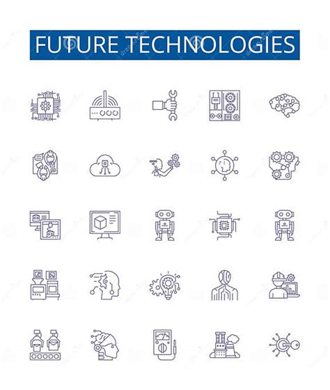 Future Technologies Line Icons Signs Set Design Collection Of Artificial Intelligence