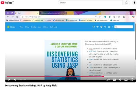 Discovering Statistics Using Jasp The Promo Video Jasp Free And