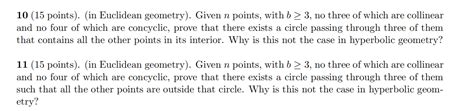 Solved Points In Euclidean Geometry Given N Chegg