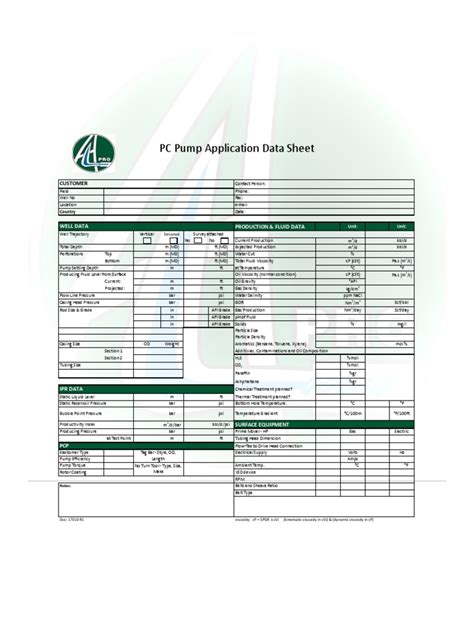 Pro Pcp Data Sheet Pdf Viscosity Pressure