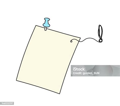 종이 클립과 느낌표가 배경으로 흰색에 선 그리기로 있는 추상 컬러 용지 개념에 대한 스톡 벡터 아트 및 기타 이미지 개념 계획 느낌표 Istock