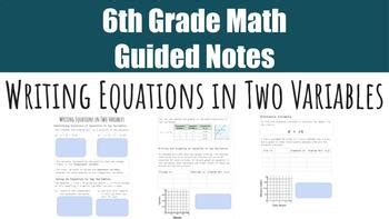 Writing Equations In Two Variables Guided Notes Editable By McKenzie Jaradat