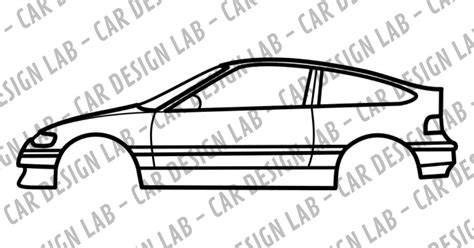 Honda Civic Crx Ed9 1989 By Cardesignlab Printables Store