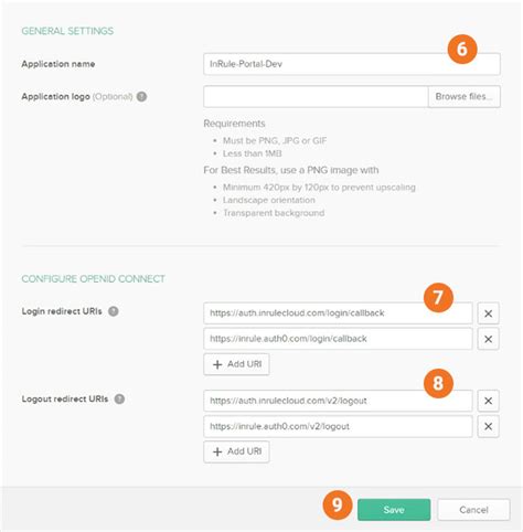 set up and configure a new application within okta inrule technology