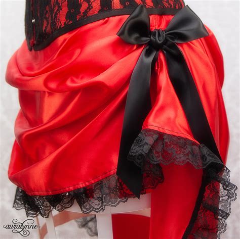 Vintage Diva Red Bustle Saloon Girl Skirt Auralynne