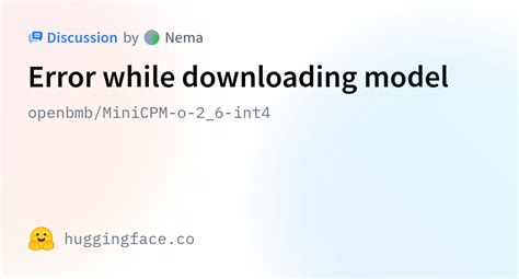 Openbmbminicpm O 26 Int4 · Error While Downloading Model
