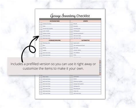 Garage Inventory Checklist Printable Pdf Garage Decluttering Guide Garage Cleaning Checklist