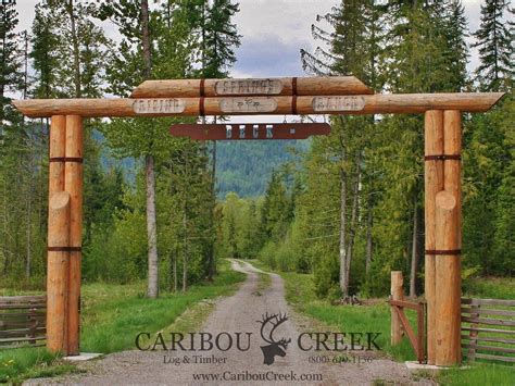 Unique Western Style Log Driveway Entry Farm Entrance Ranch Entrance Ideas Farm Gates Entrance