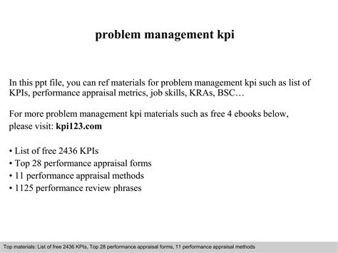 Problem Management Kpi Ppt