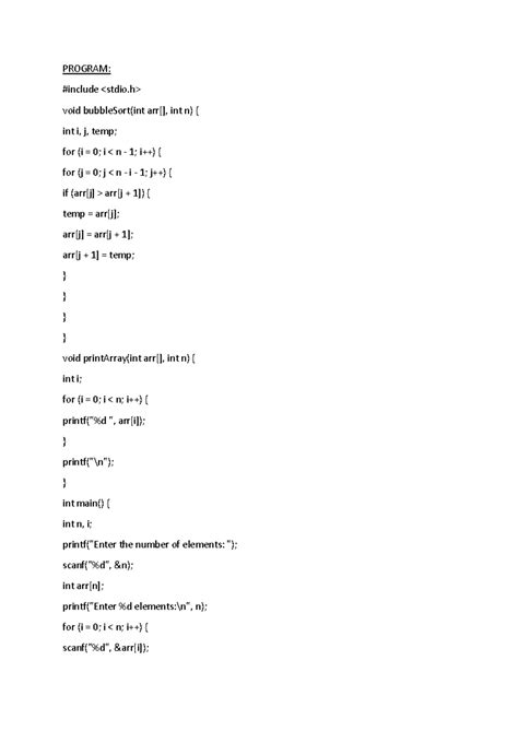 14 Bubble Sort Very Useful Program Include Void Bubblesortint
